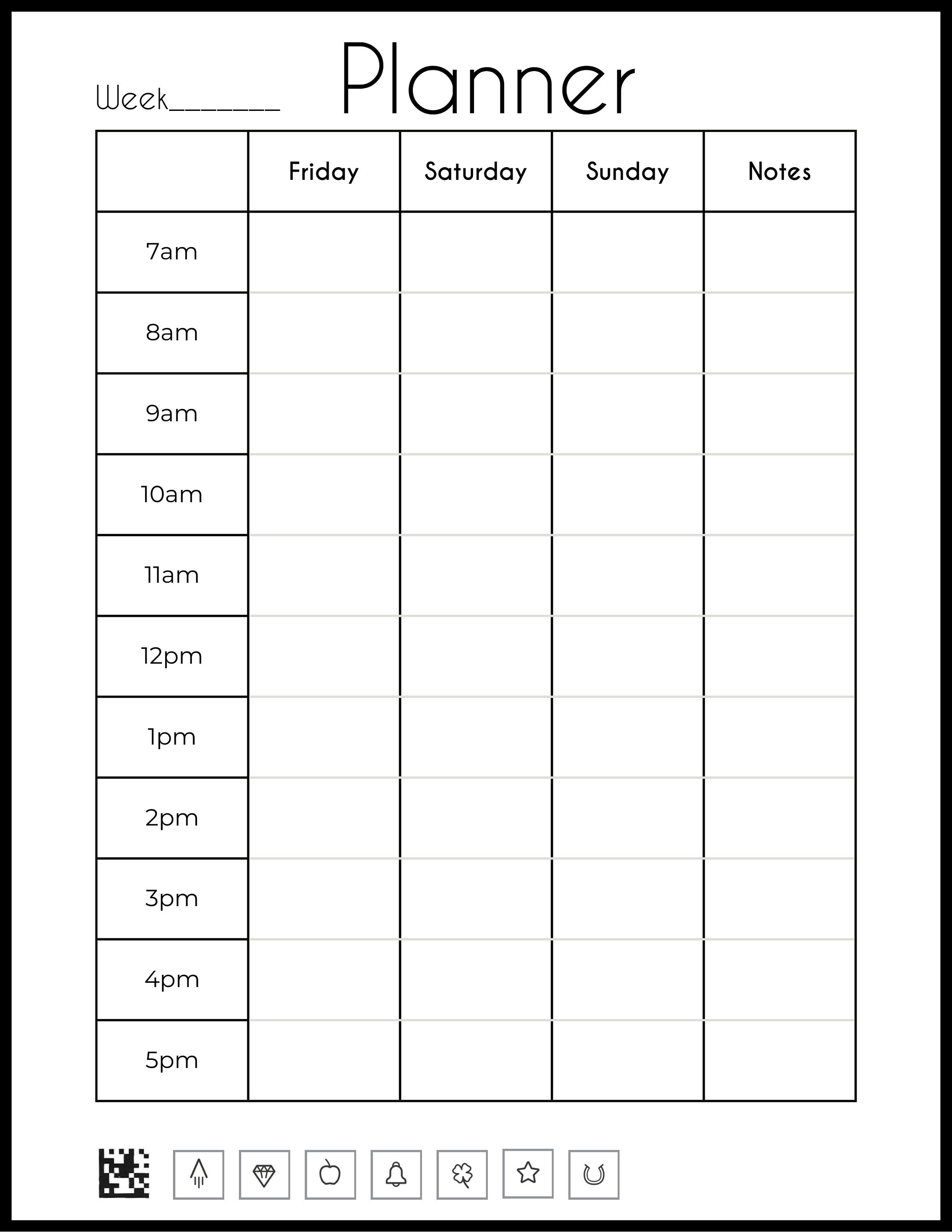 Rocketbook Weekly Planner Two-page Spread Template - Digital Download ...