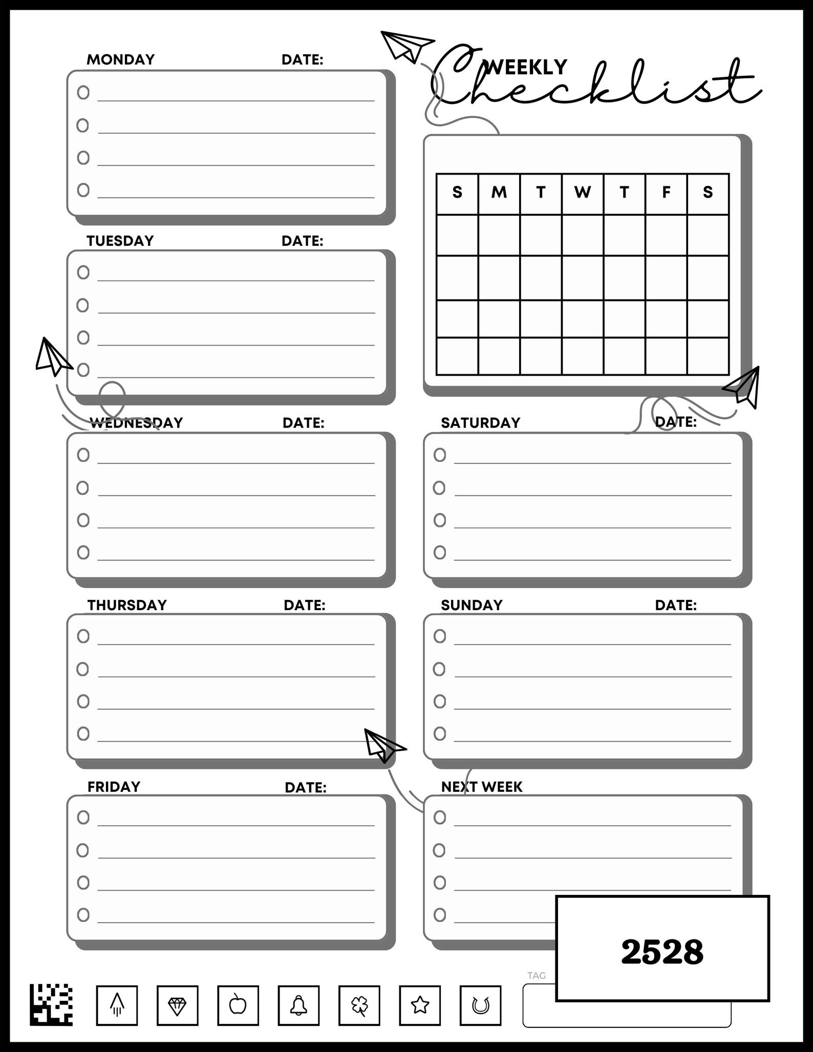 Custom Rocketbook Templates -checklist With Foil Option - Etsy