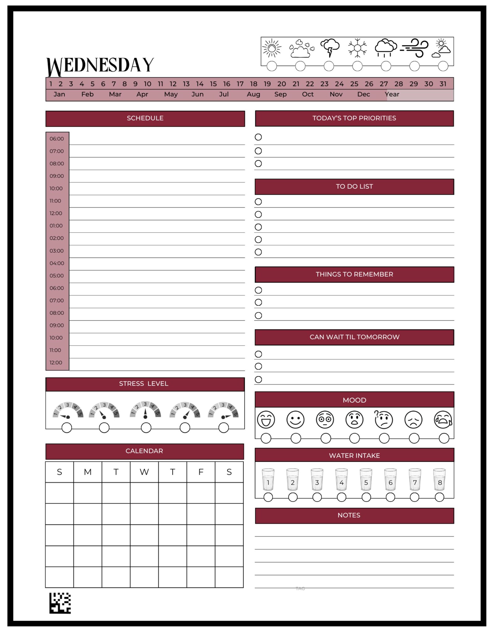 Rocketbook Daily Planner Pages- Letter Size- Digital Download - Etsy