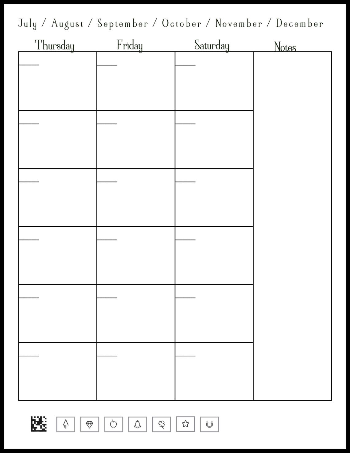 Rocketbook Weekly Planner Two-page Spread Template - Digital Download ...