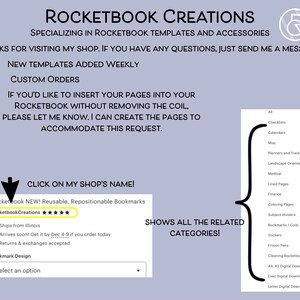 Rocketbook Monthly Planner Template – Letter Size, Foil Option - Etsy