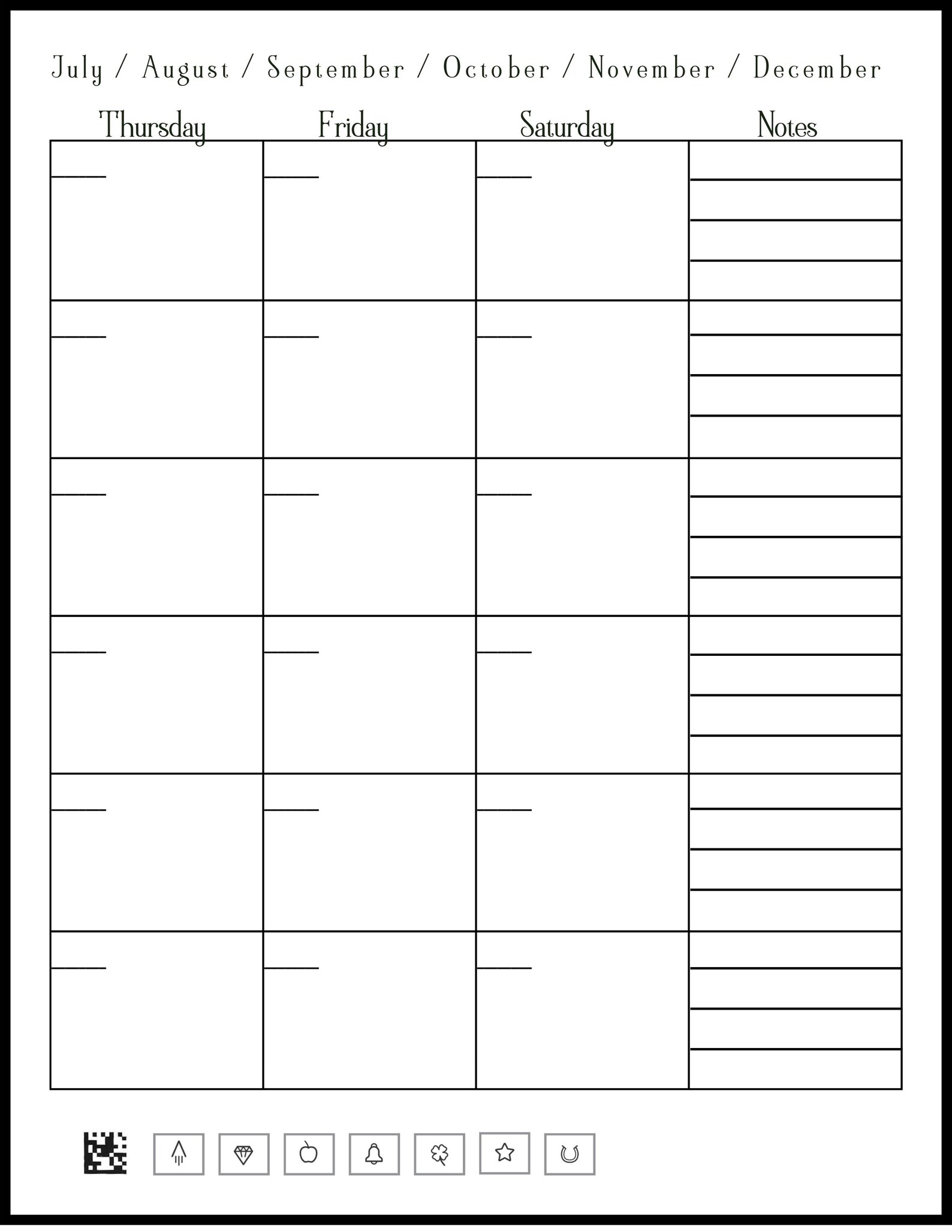 Rocketbook Weekly Planner Two-page Spread Template - Digital Download ...