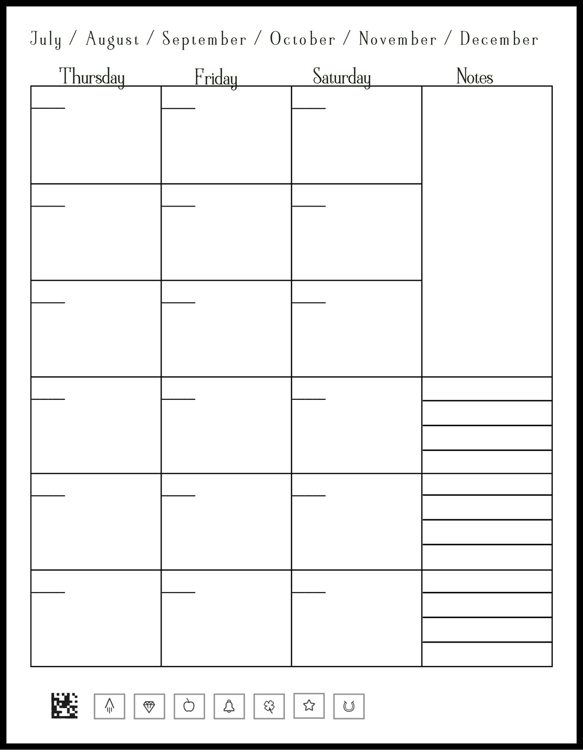 Rocketbook Weekly Planner Two-page Spread Template - Digital Download ...