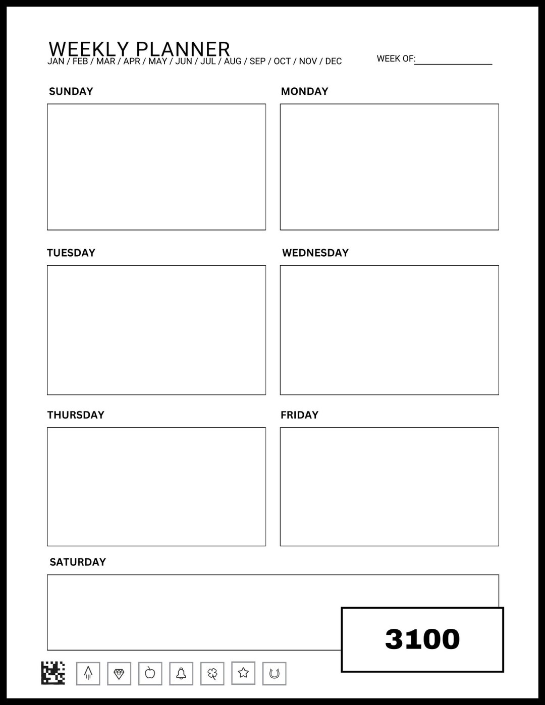 Rocketbook Templates Weekly Planner. - Etsy