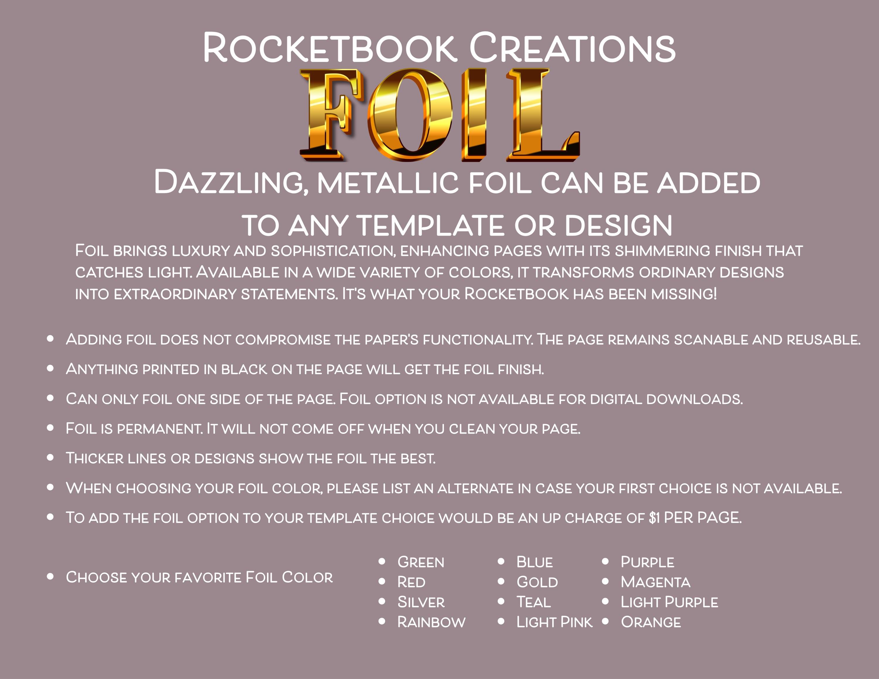 Rocketbook Templates: Custom Letter/executive Size - Etsy