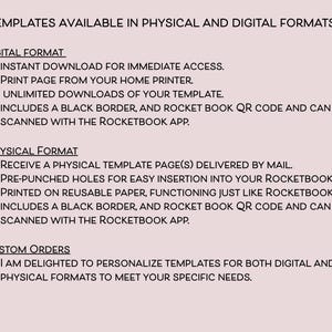 Custom Rocketbook Templates Rocketbook Pages With Foil Option - Etsy