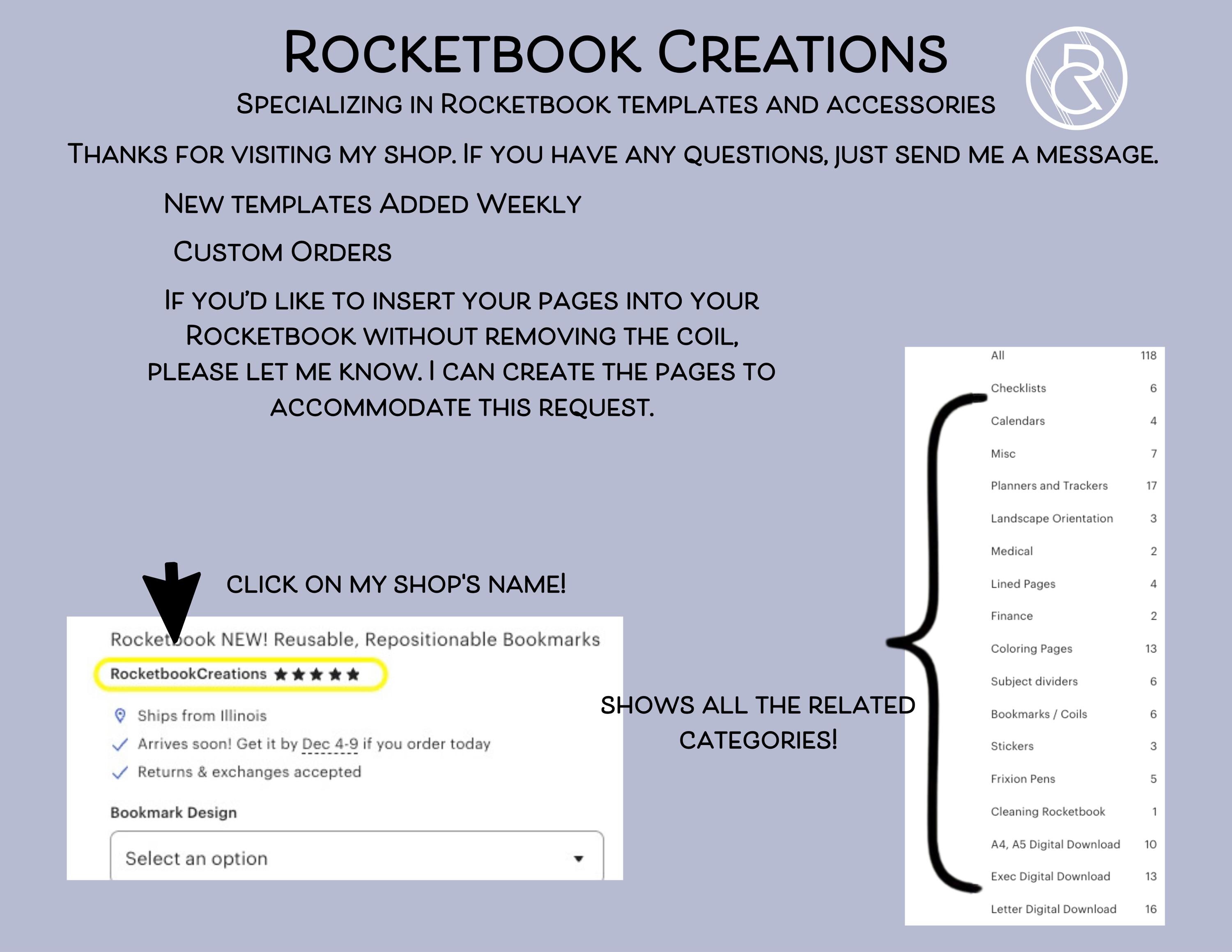 Rocketbook Templates: Custom Letter/executive Size - Etsy