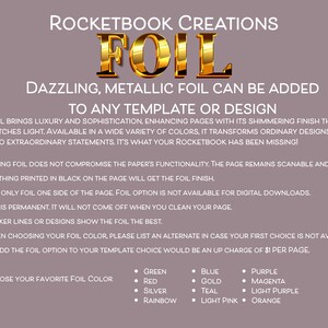 Custom Rocketbook Templates -checklist With Foil Option - Etsy