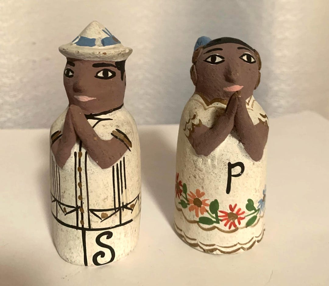 Vintage Red Clay Folk Art Latin Salt & Pepper Shakers - Etsy