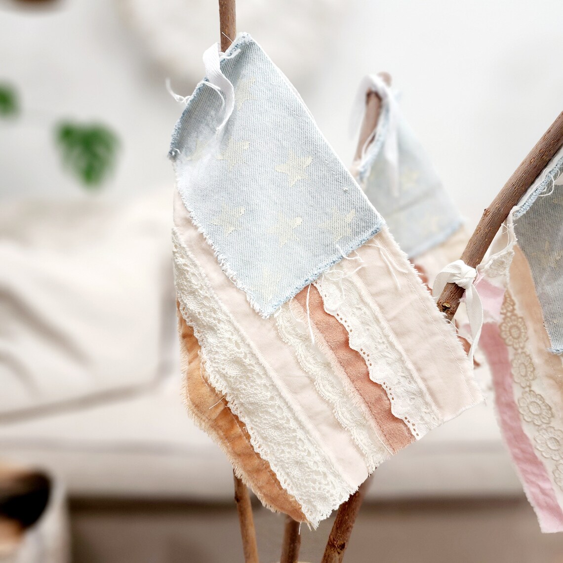 Rustic Fabric Scrap Rag Flags - Etsy