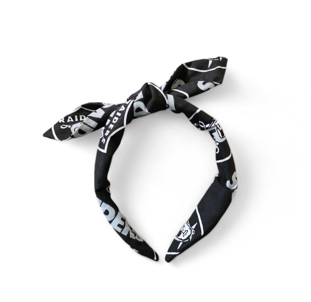 Las Vegas Raiders NFL Football Fabric Tie Knot Bow Headband - Etsy