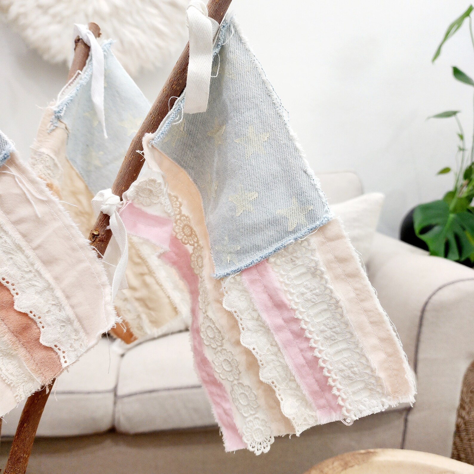 Rustic Fabric Scrap Rag Flags - Etsy
