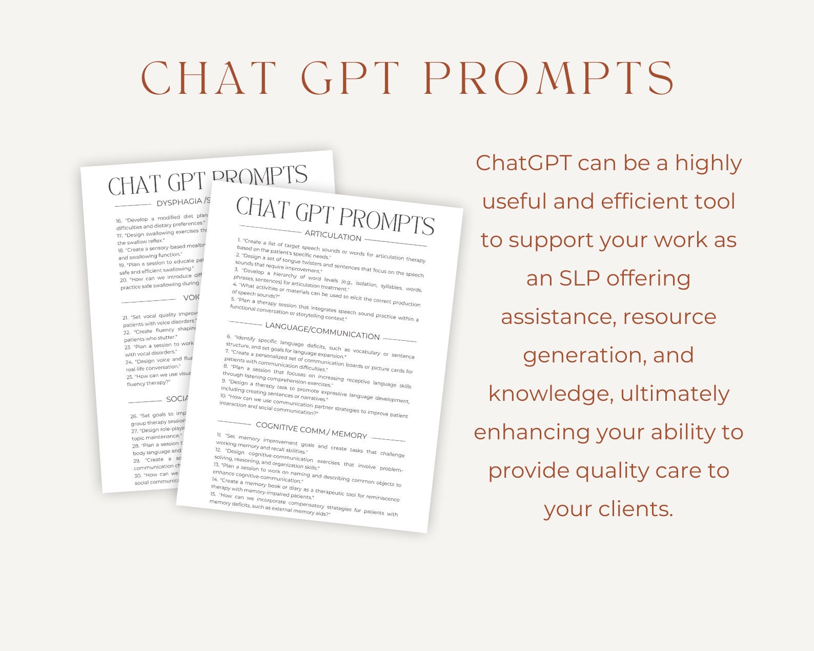 Chatgpt Prompts for SNF Slps Digital Therapy Resource Artic - Etsy