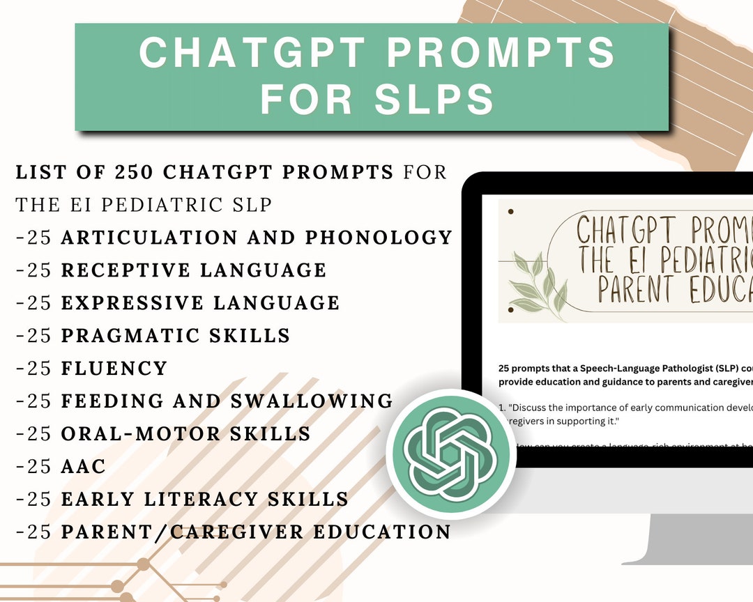 Chatgpt Prompts for the EI Pediatric SLP - Etsy UK