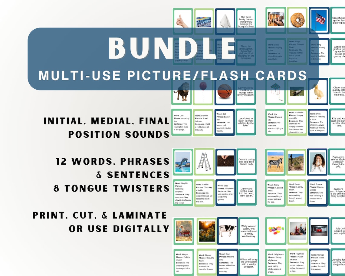 Picture Cards, Flashcards Game Cards, Language Versatile Multi-use ...