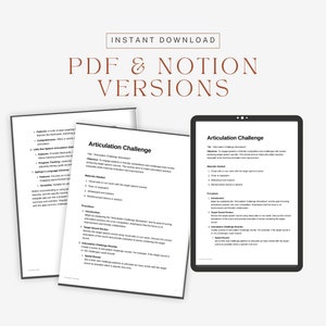 Articulation Speech Sound Production Intervention Activities for ...