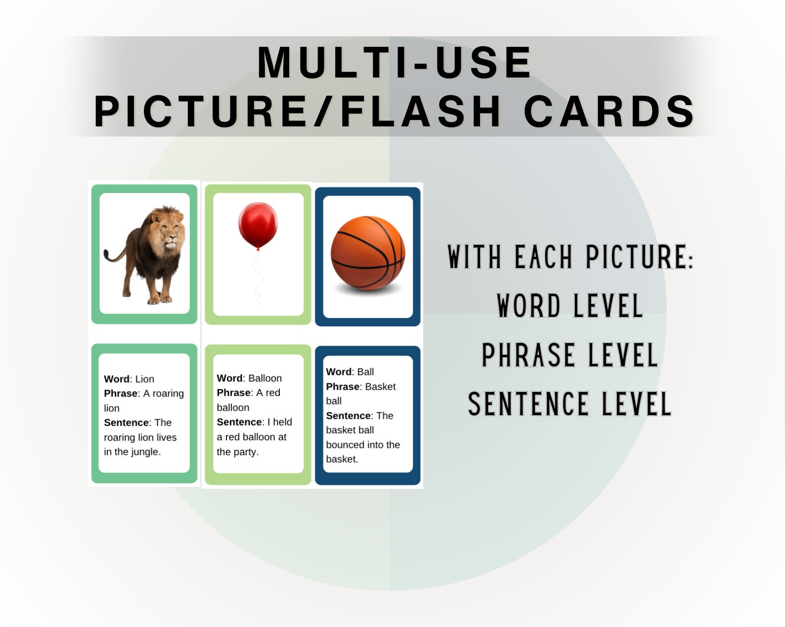 Picture Cards, Flashcards Game Cards, Language Versatile Multi-use ...