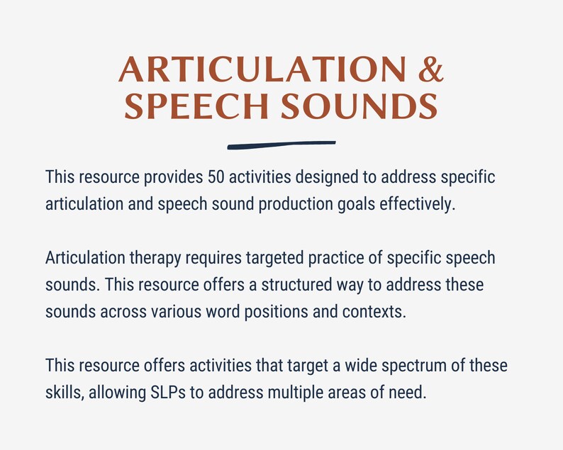 Articulation Speech Sound Production Intervention Activities for ...