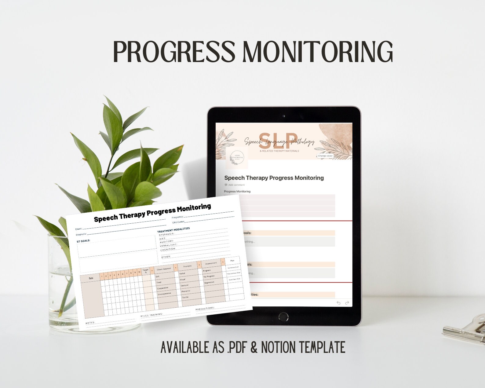 Speech Progress Monitoring Template ¬ion - Medical Slp's Digital ...