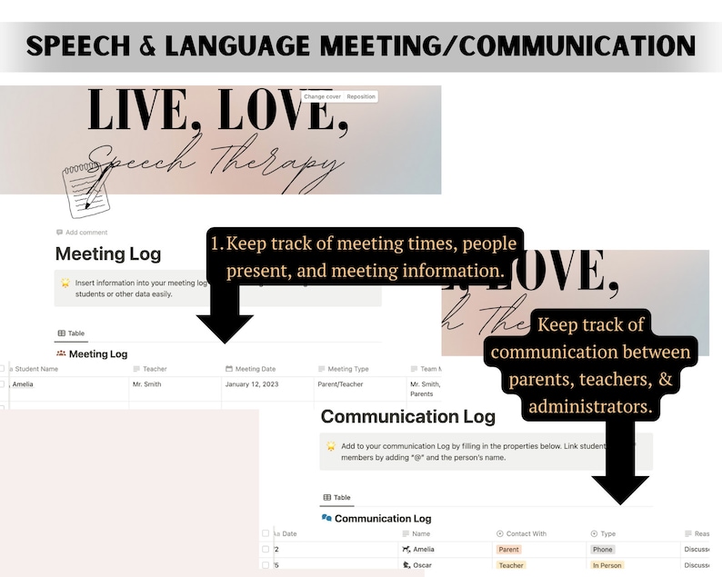 SLP Notion Template: Speech Therapy Dashboard, Student Management - Etsy