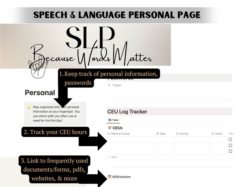 SLP Notion Template: Speech Therapy Dashboard, Student Management - Etsy