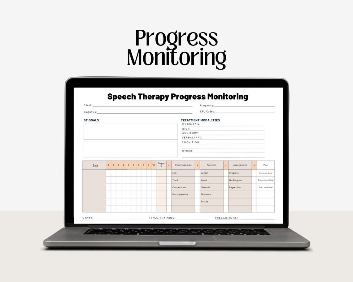 Speech Progress Monitoring Template ¬ion - Medical Slp's Digital ...