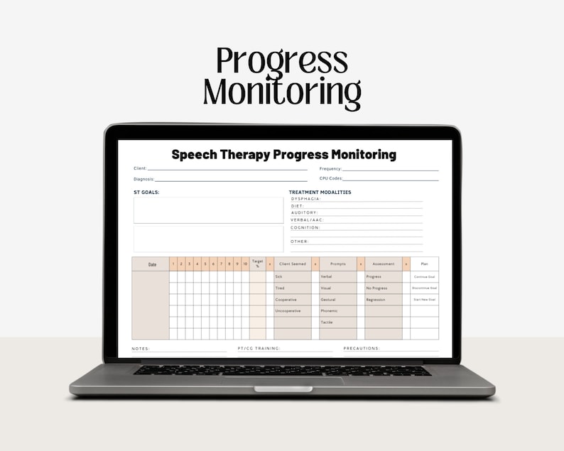Speech Progress Monitoring Template ¬ion - Medical Slp's Digital ...