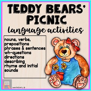 Teddy Bear Picnic Language Activities for Speech Therapy Homeschool or ...