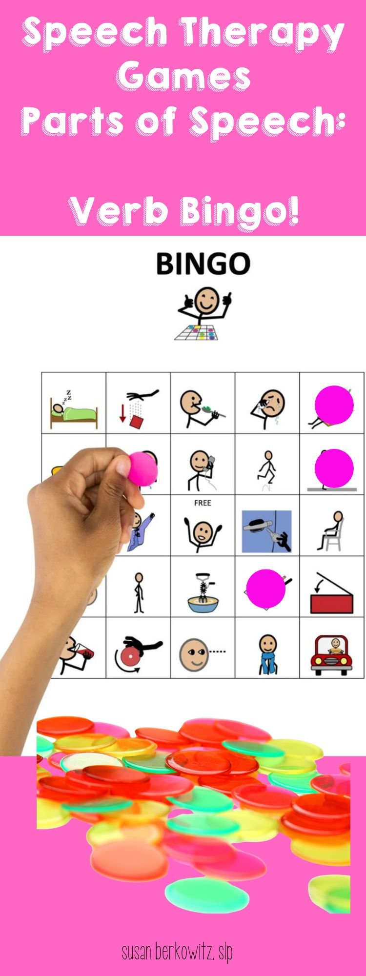 Verb Bingo Cards: Speech Therapy Language Game (printable) - Etsy