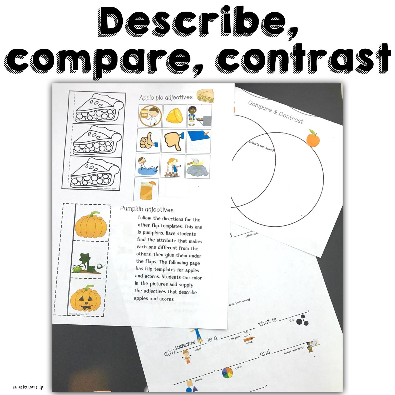 Speech Therapy Fall Language Learning Activities for Special Education ...