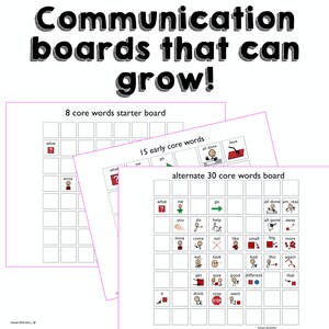 Core Words Communication Boards AAC Core Vocabulary Nonverbal ...