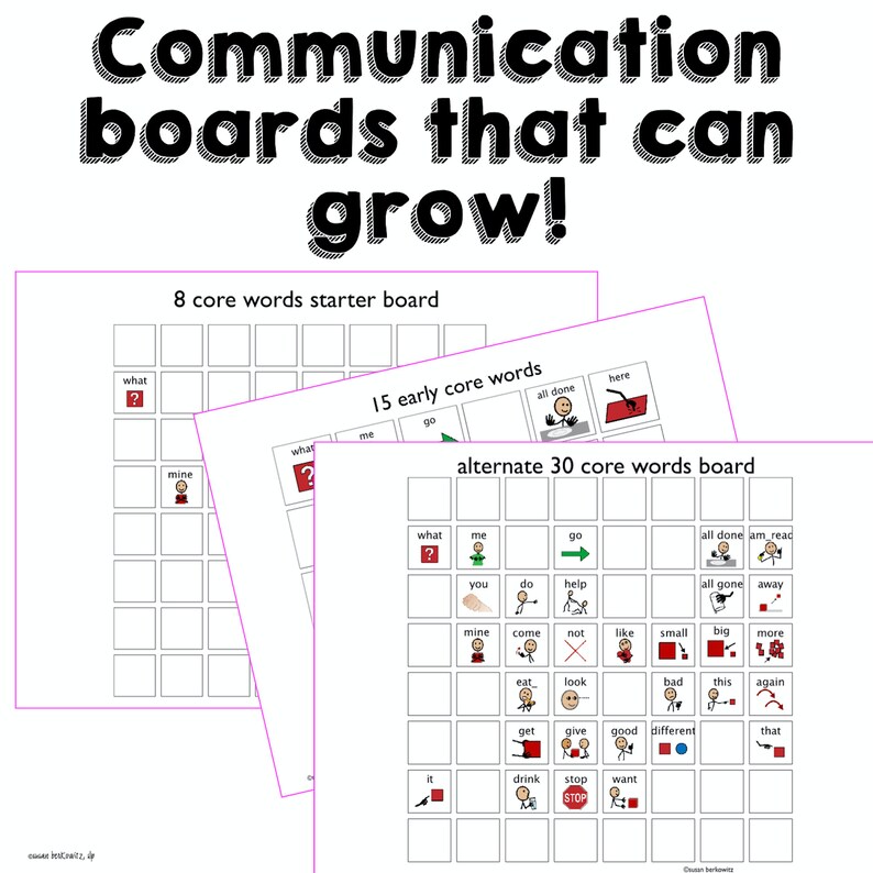 Core Word Communication Boards & Books - AAC, Speech Therapy (digital ...