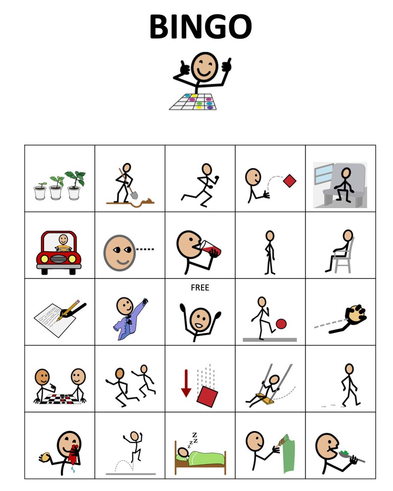 Verb Bingo Cards: Speech Therapy Language Game (printable) - Etsy