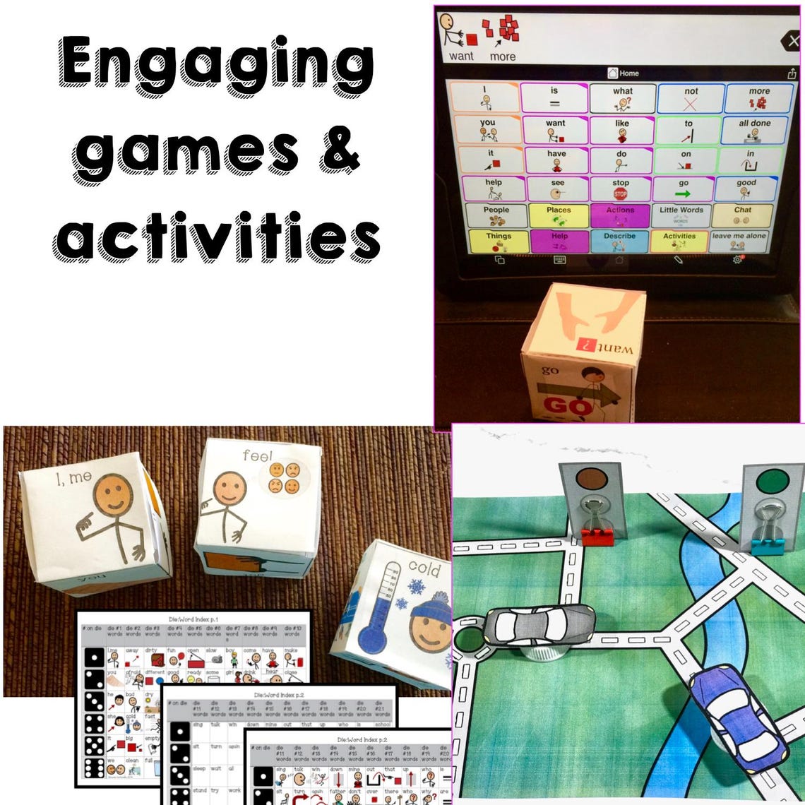 AAC Core Word Communication Book Bundle: Speech Therapy Games - Etsy