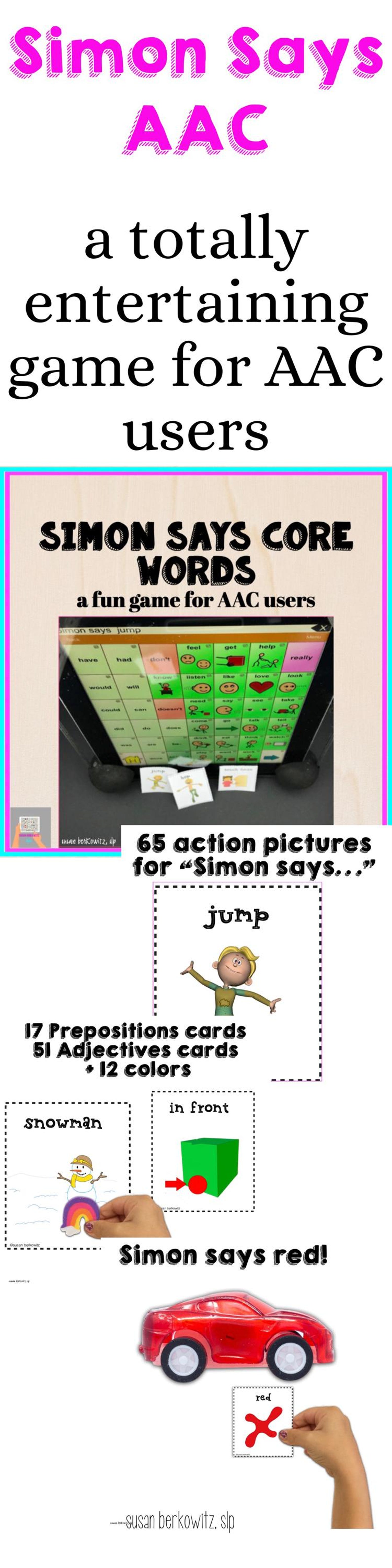 Speech Therapy Games AAC Core Words Activity Simon Says AAC Game ...