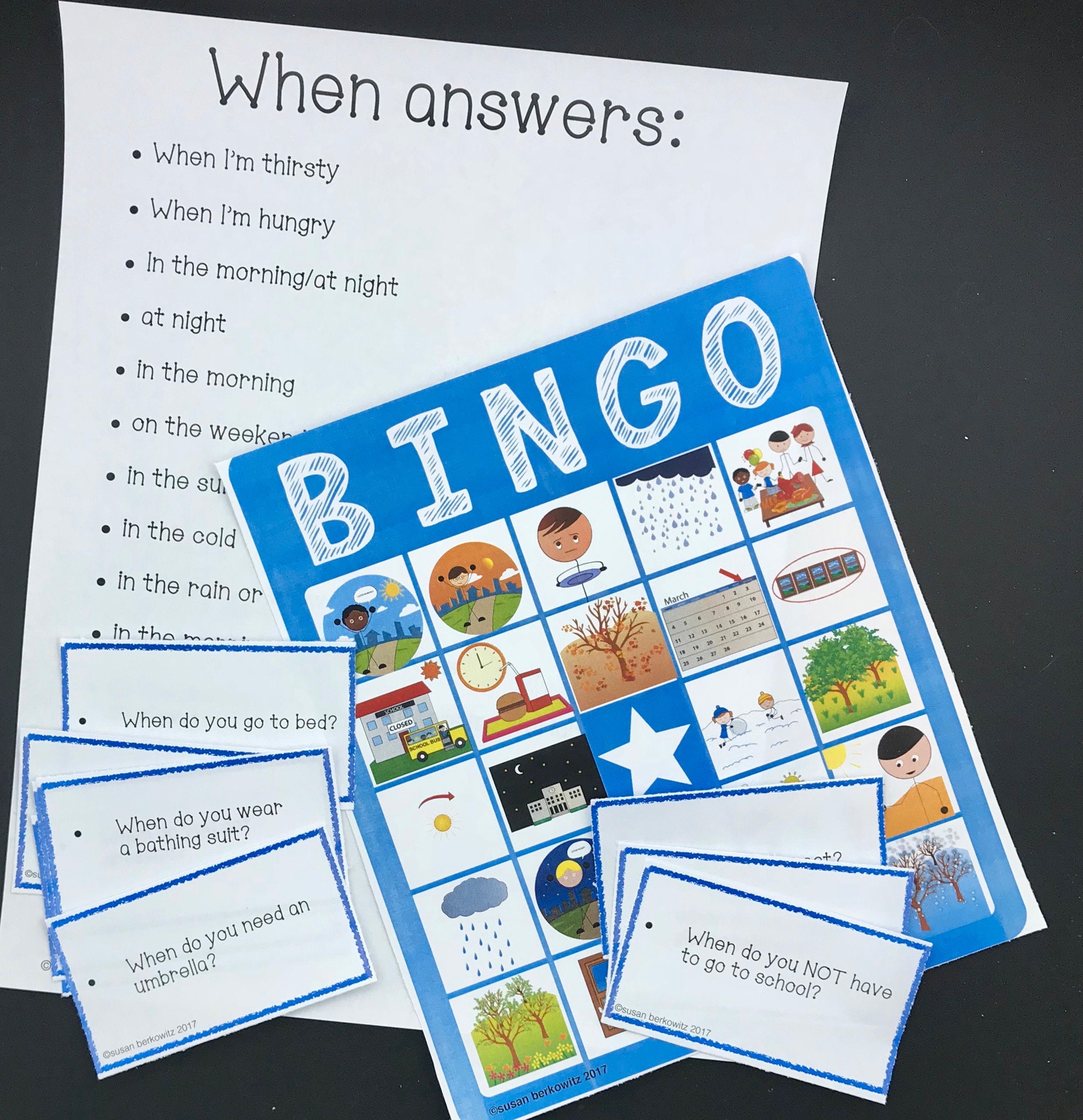 Wh Questions Bingo Game for Speech Therapy Activity for Language ...