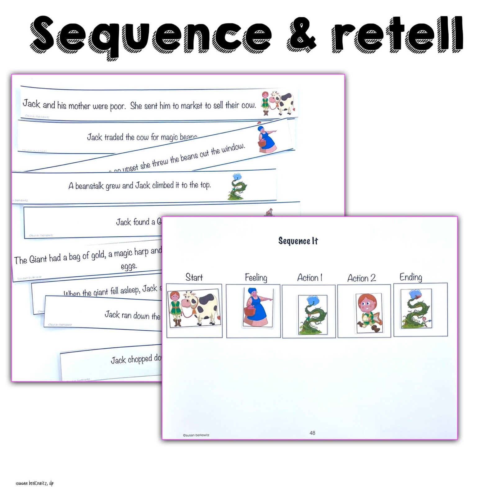 Speech Therapy Activities Jack & the Beanstalk Sequencing Cards ...