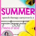 Summer Activities for Kids in Speech Therapy Homework Printables ...