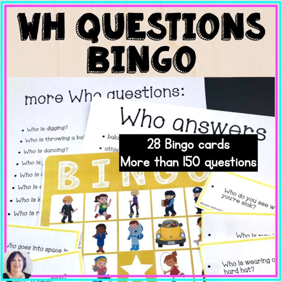 Wh Questions Bingo Game for Speech Therapy Activity for Language ...