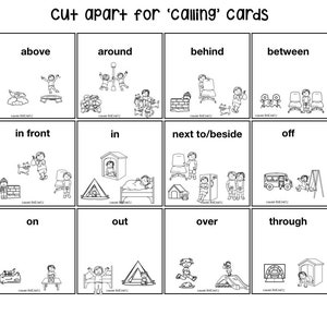 Prepositions Bingo Game for Speech Therapy Activity for Spatial ...