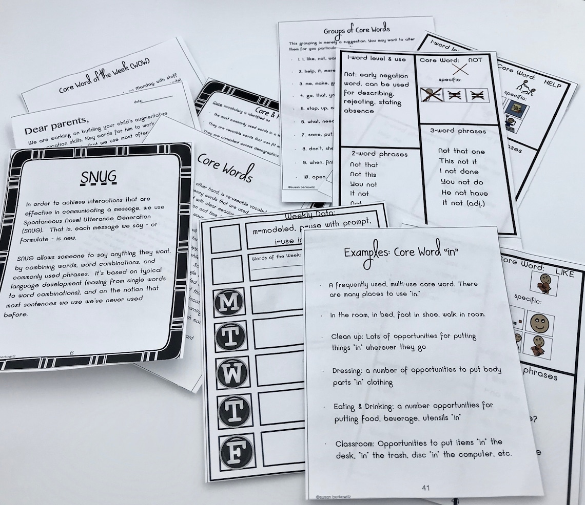 AAC Core Word Modeling Plan for Family, Staff, Teacher Speech Therapist ...