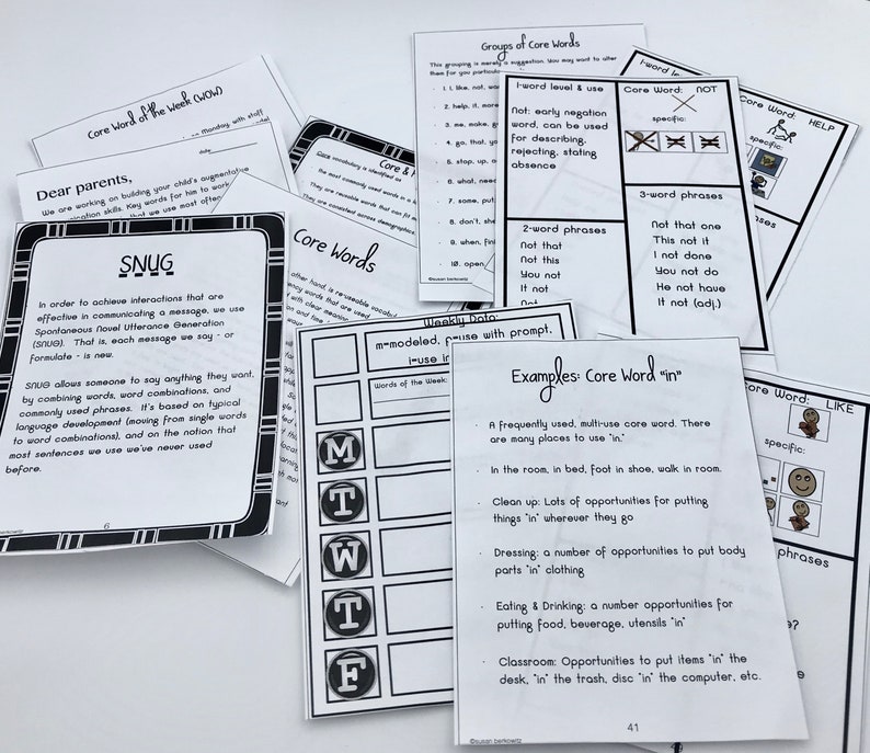 AAC Core Word Modeling Plan for Family, Staff, Teacher Speech Therapist ...