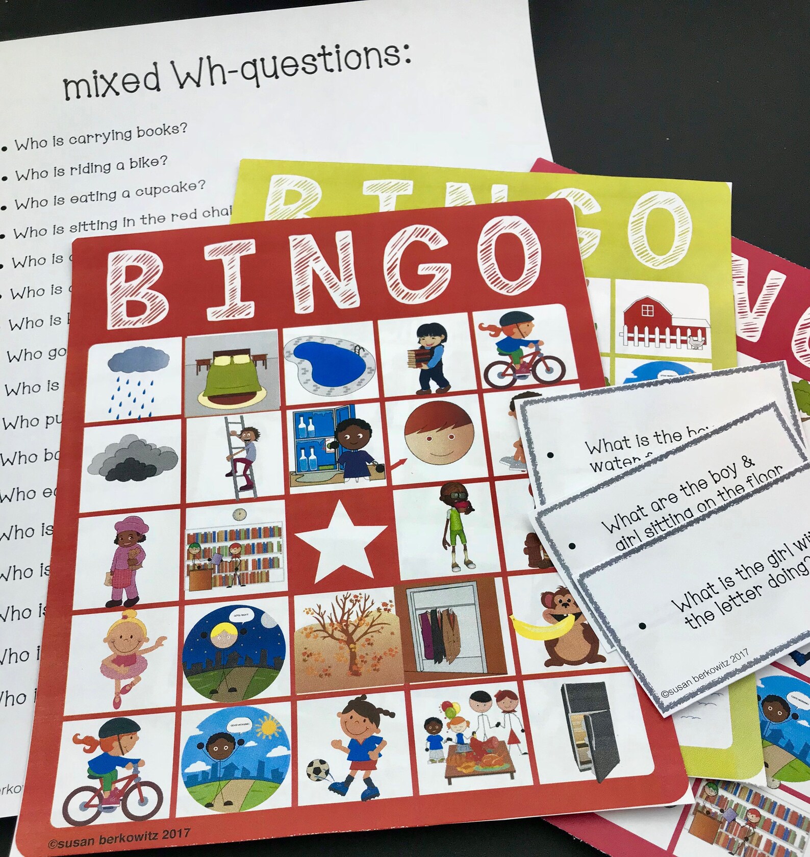 Wh Questions Bingo Game for Speech Therapy Activity for Language ...