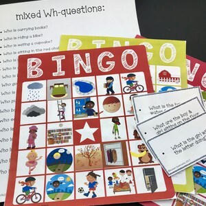 Wh Questions Bingo Game for Speech Therapy Activity for Language ...