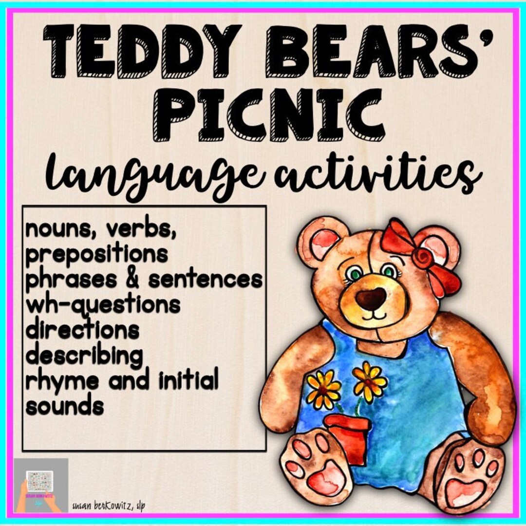 Teddy Bear Picnic Language Activities for Speech Therapy Homeschool or ...