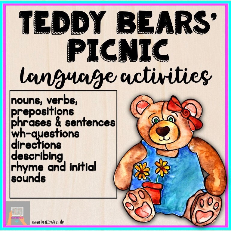 Teddy Bear Picnic Language Activities for Speech Therapy Homeschool or ...