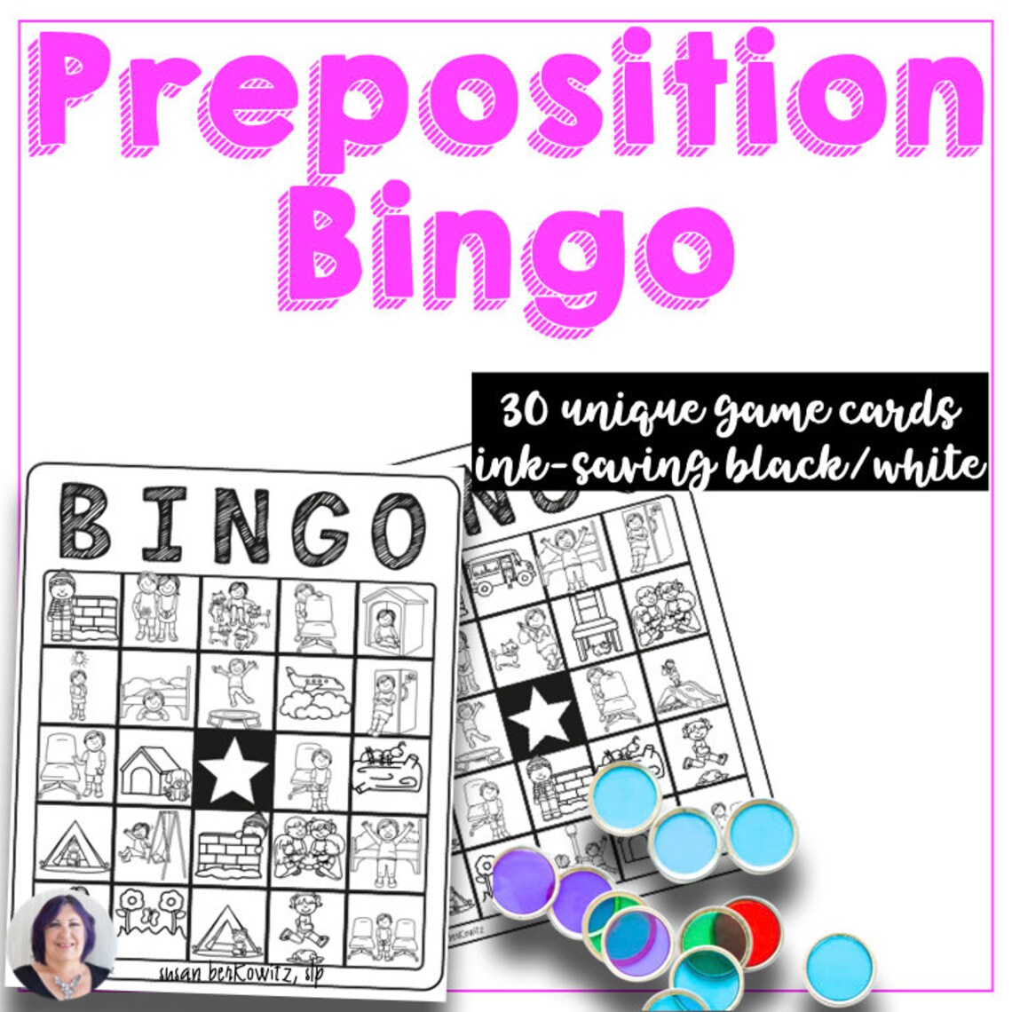 Prepositions Bingo Game for Speech Therapy Activity for Spatial ...