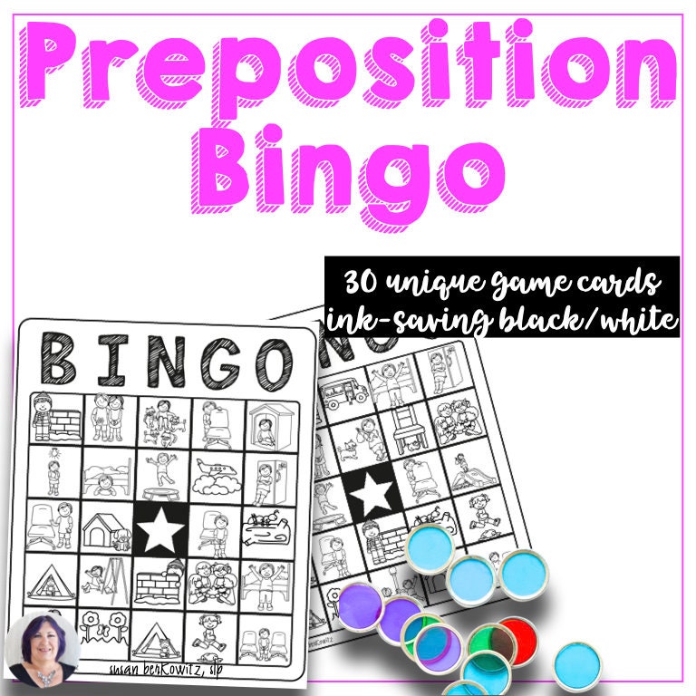 Prepositions Bingo Game for Speech Therapy Activity for Spatial ...
