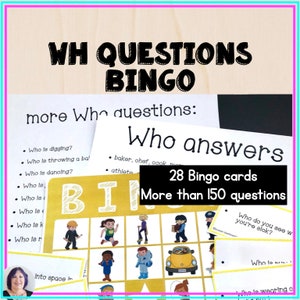 Wh Questions Bingo Game for Speech Therapy Activity for Language ...