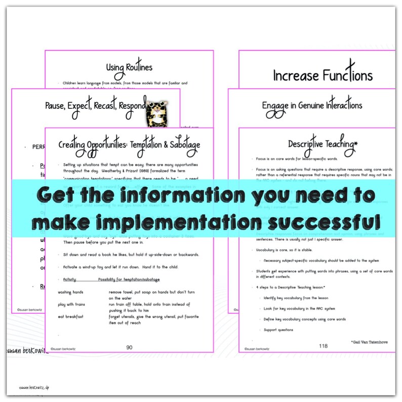 AAC Core Word Staff Training Presentation Speech Therapy Planner ...